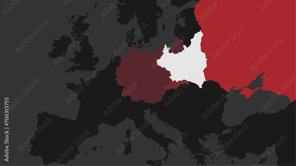 Detailed Map of Europe 1939 Highlighting Germany, Slovakia, Danzig ... Detailed Map of Europe 1939 Highlighting Germany, Slovakia, Danzig ...