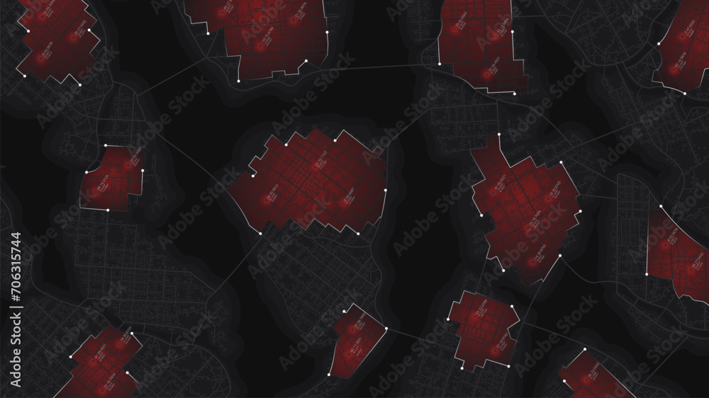 No access zone areas indicate closed zones, coordinates on map ...