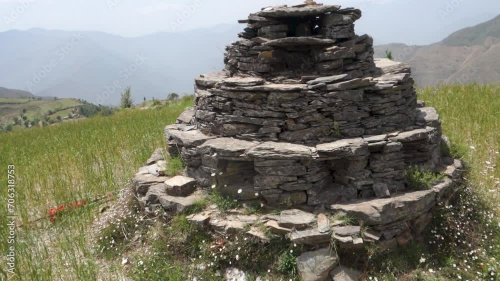 An ancient small pyramid shaped worship idol dedicated to Lord Shiva ...
