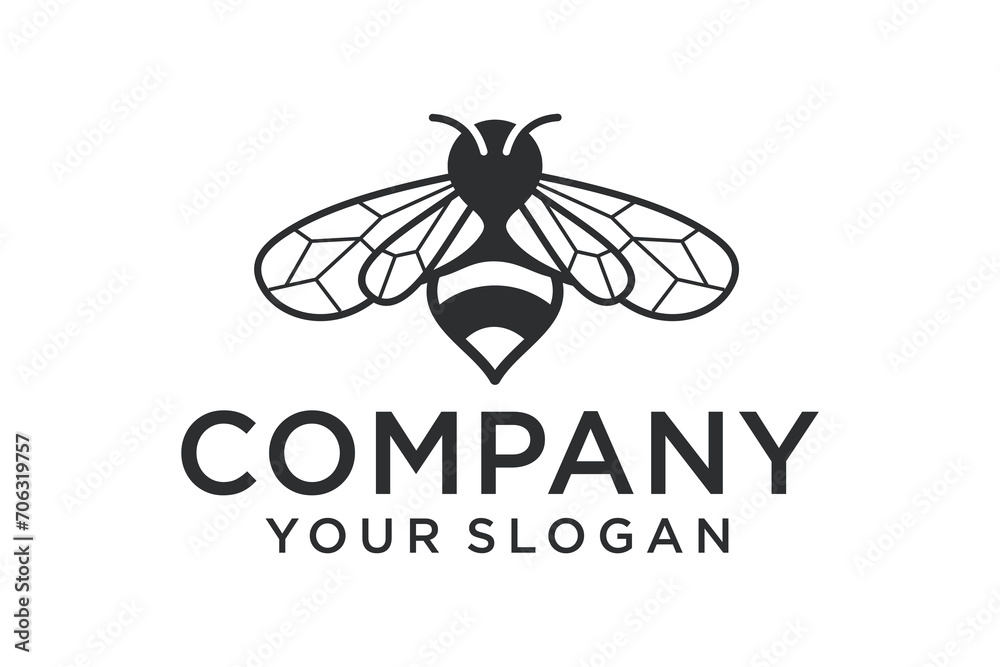 modern bee logo design Elegant simple honey bee logo design. Stock ...