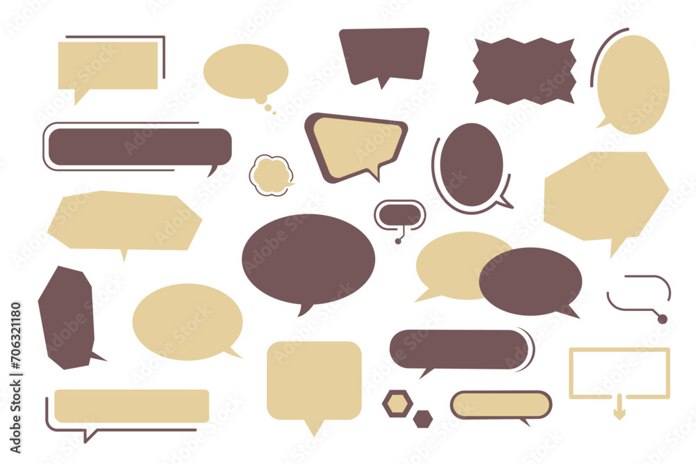 A set of simple speech bubbles, colorful storyboard layout template set ...