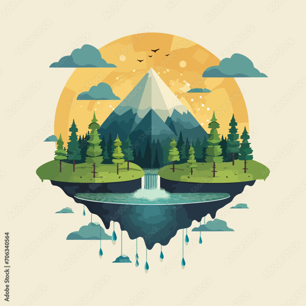 logo badge illustration World water day celebrate water and raises ...