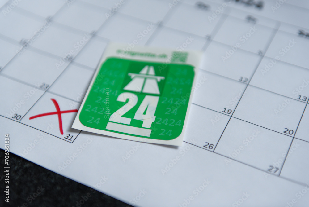 New released highway toll vignette for Switzerland for the year 2024 ...