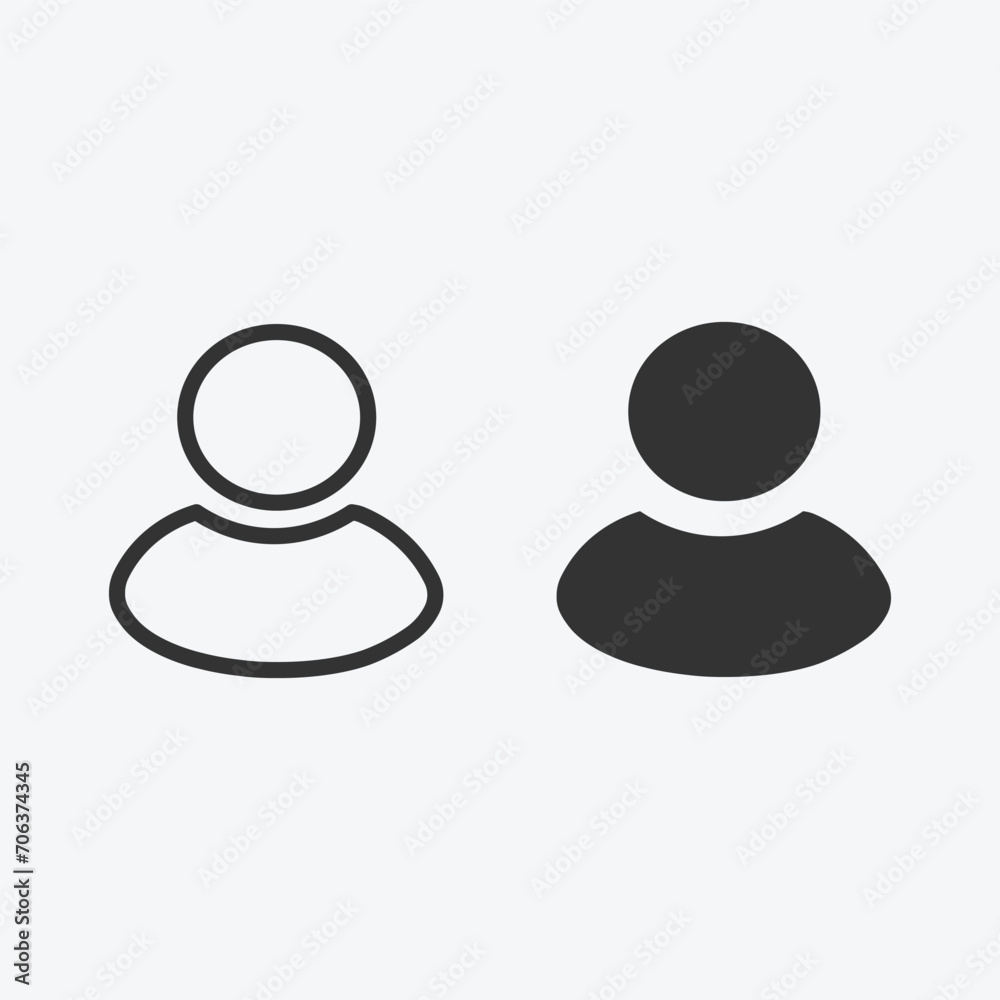 person, people icon set. user, member, group people, teamwork flat ...