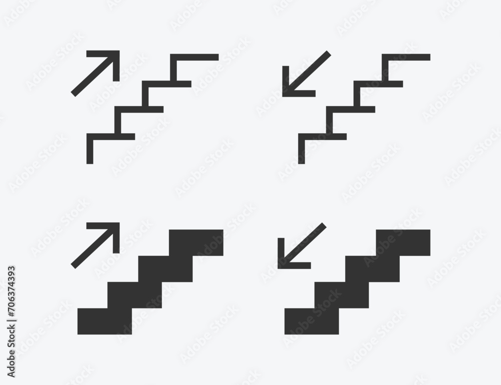 Upstairs and downstairs vector icon. Stairs vector symbol is isolated ...