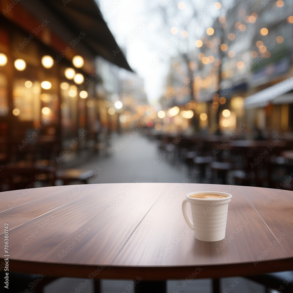 Transport yourself to the heart of a bustling café, where the inviting ...