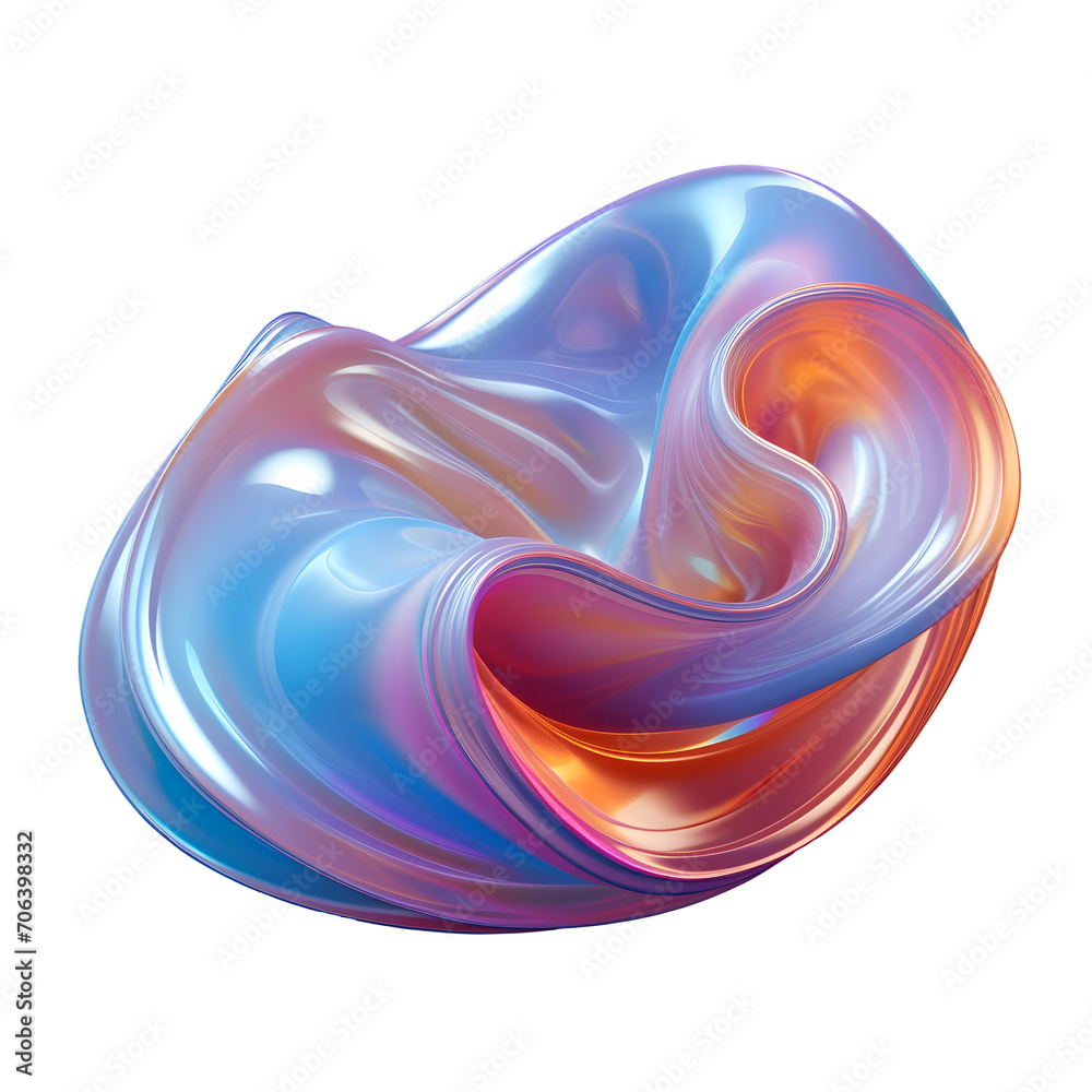 Glass liquid bubble, chrome Y2K liquid inflated, melted, metal object ...