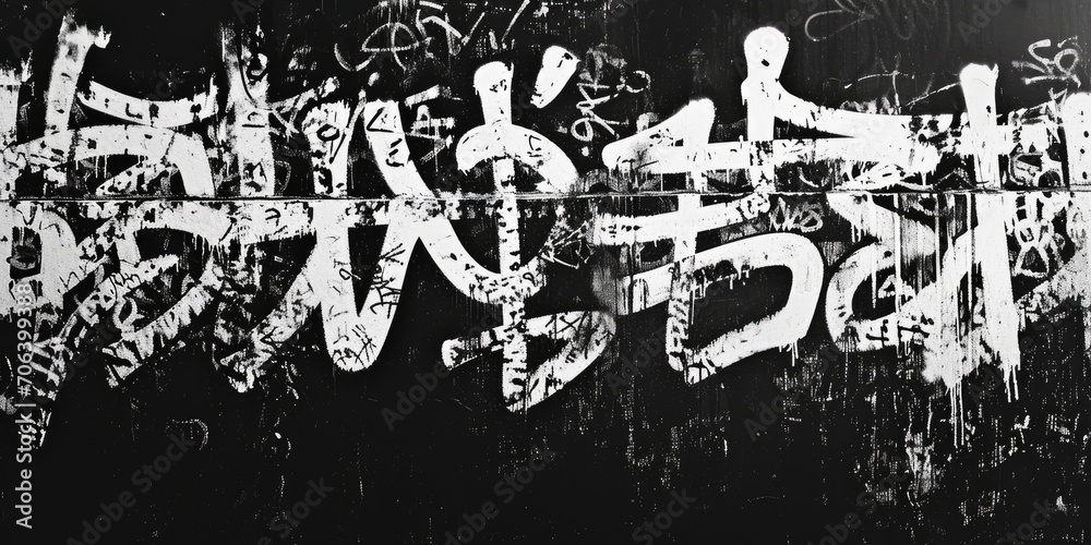 Generative AI, Black and white type fonts, brush pen letters as ...