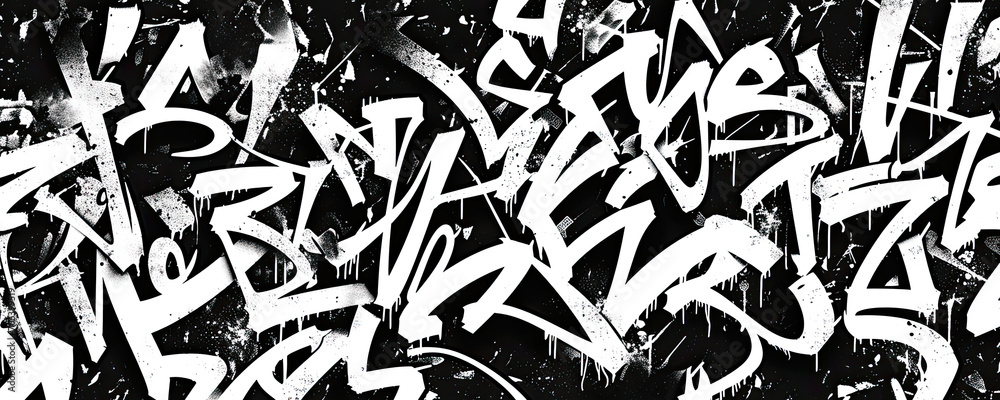 Generative AI, Black and white type fonts, brush pen letters as ...