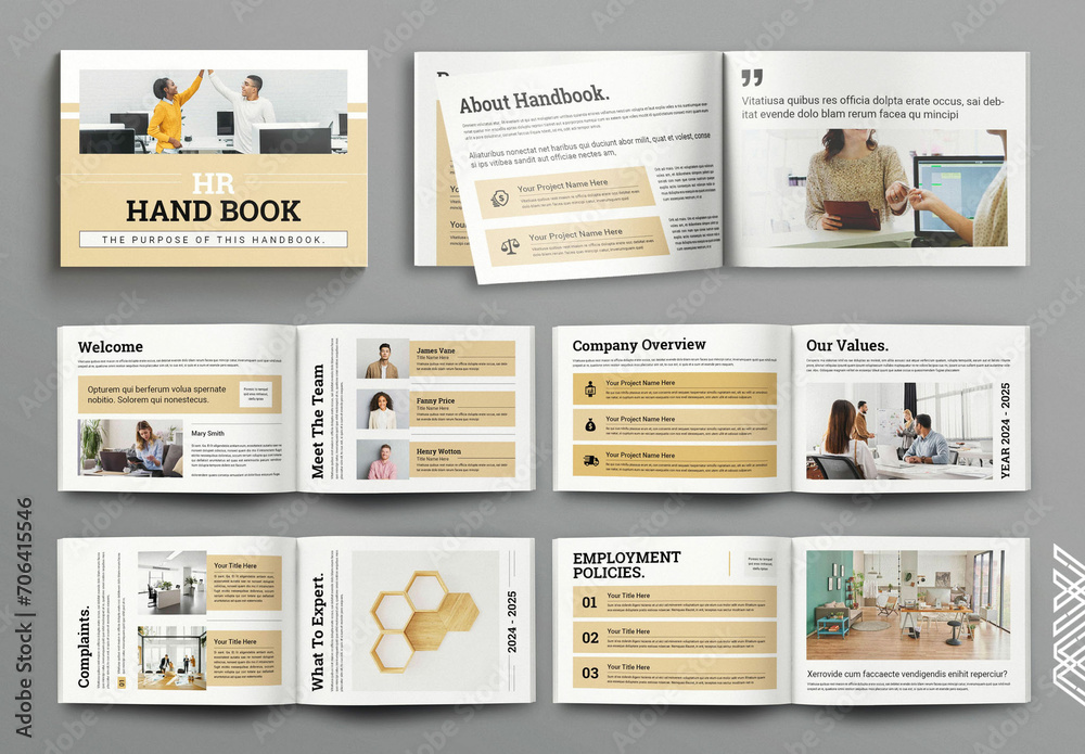 Employee Handbook Layout Template Landscape Stock Template | Adobe Stock