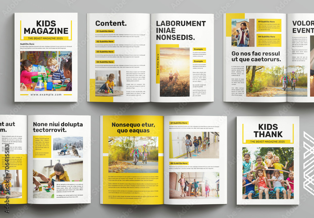 Kids Magazine Template Stock Template | Adobe Stock