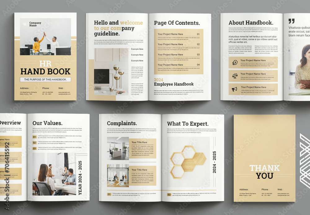 Employee Handbook Layout Template Stock Template | Adobe Stock