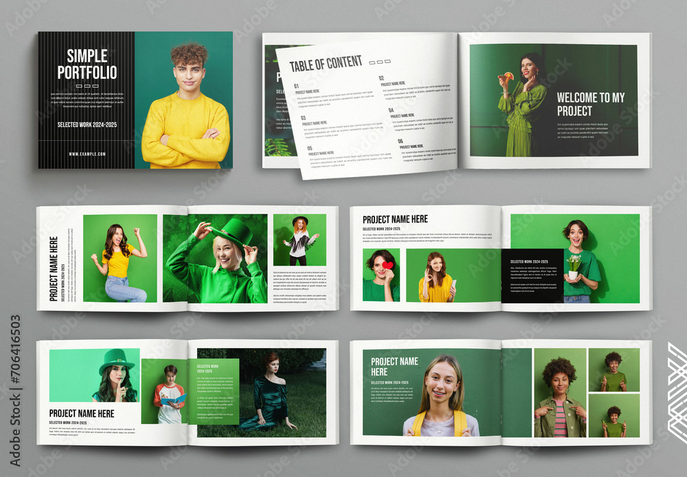 Simple Portfolio Layout Template Landscape Stock Template | Adobe Stock