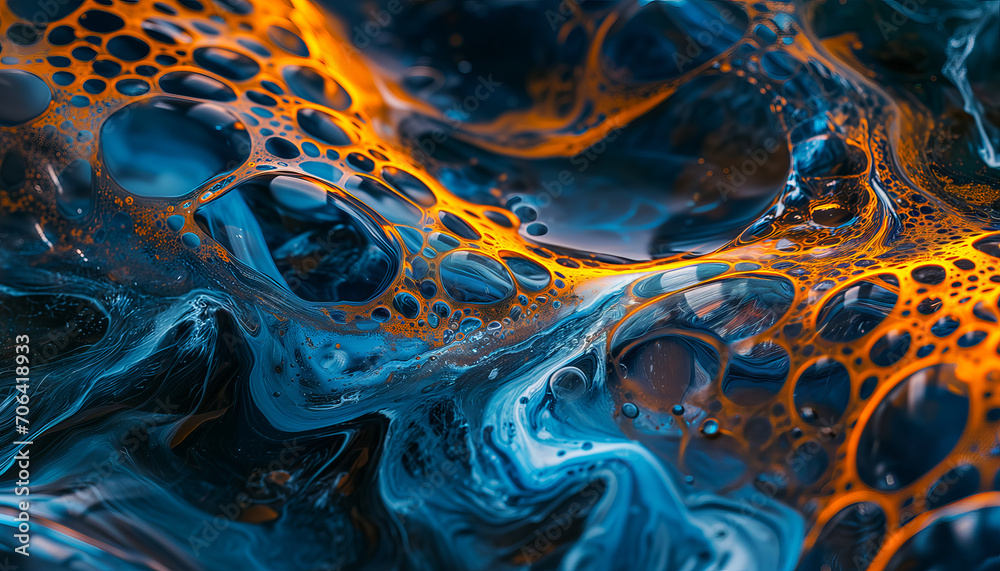 Dynamic Interplay of Azure and Amber: An Intimate Look at Fluid ...