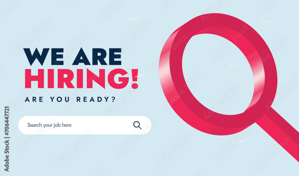 We are hiring. We are hiring announcement cover banner with a ...