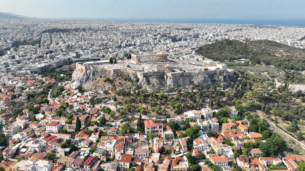Aerial drone photo of iconic and picturesque Plaka and Monastiraki ...