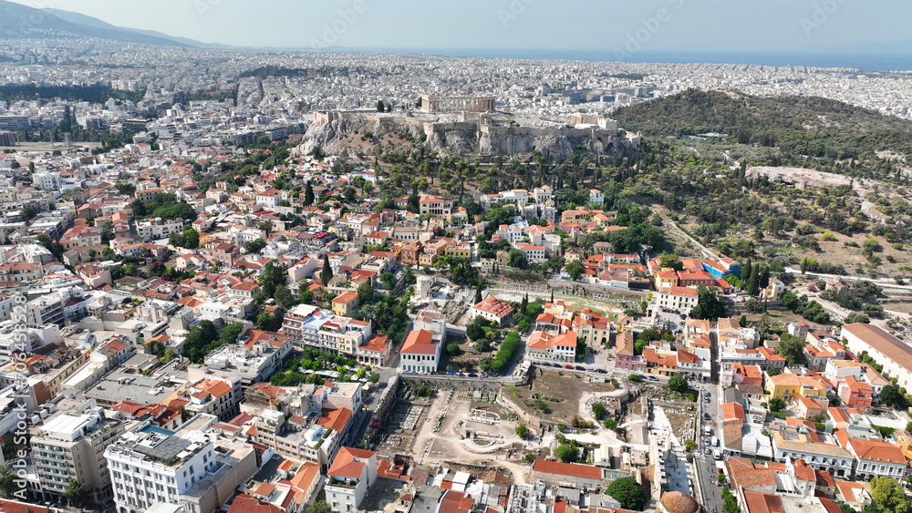 Aerial drone photo of iconic and picturesque Plaka and Monastiraki ...