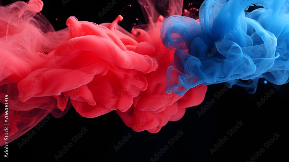 AI-generated illustration of two different colors of smoke intertwined ...