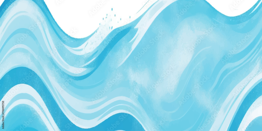Vector ocean wave line blue and white background. Ocean sea art with ...