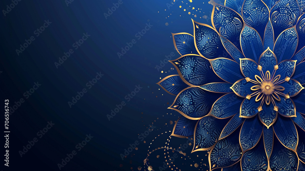 Indian style blue background template design for cover, business ...