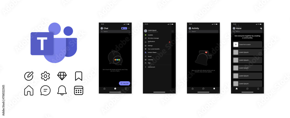 Microsoft Teams interface template. Microsoft Teams Page Mockup ... Microsoft Teams interface template. Microsoft Teams Page Mockup ...