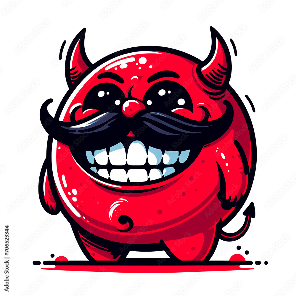 Red Devil Cartoon Illustration with Bold Lines, PNG Transparent ...