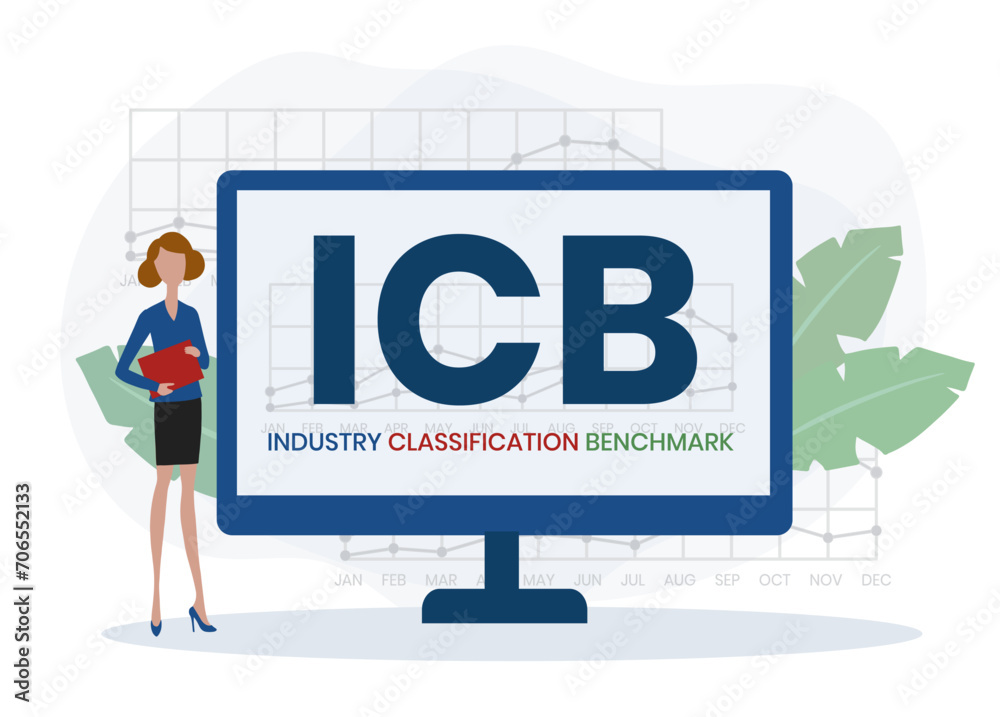 ICB - Industry Classification Benchmark acronym. business concept ...