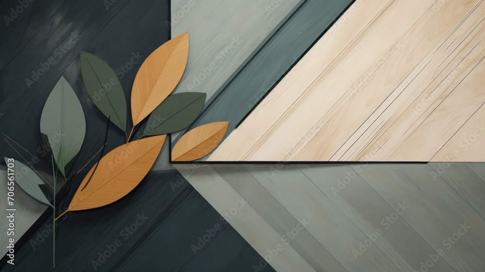 Geometric Shapes with Natural Wood Textures Background. Modern abstract ...