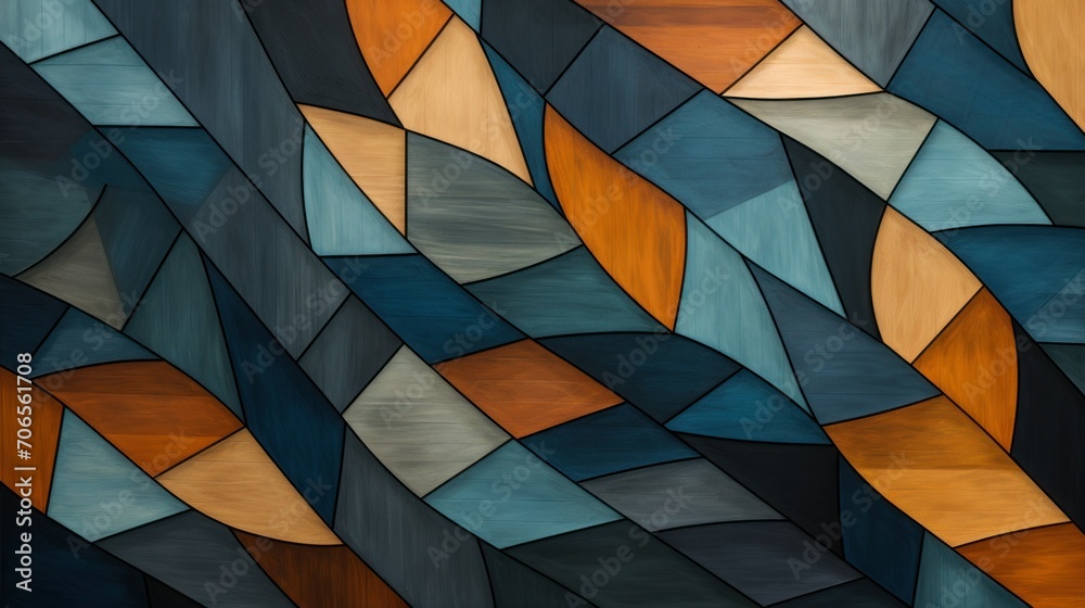 Geometric Shapes with Natural Wood Textures Background. Modern abstract ...