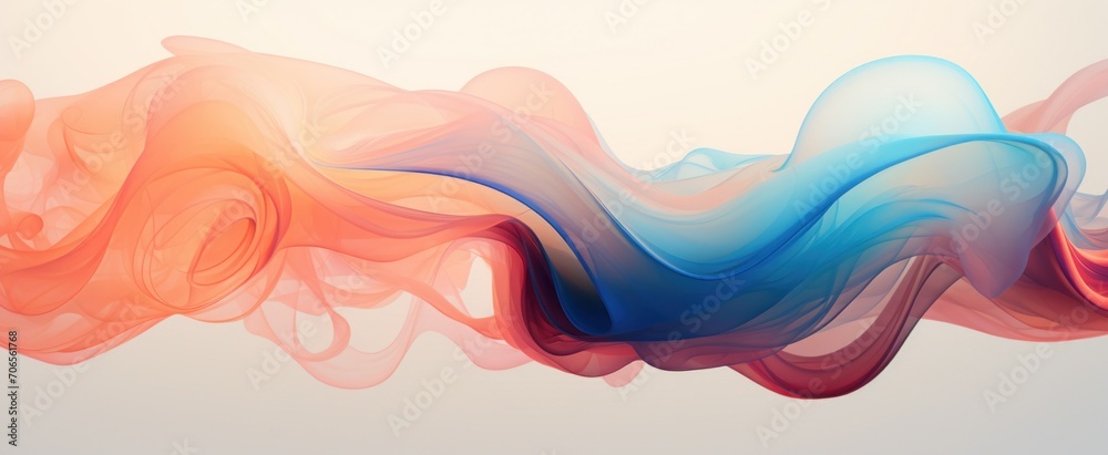 Generative Art Fluid Colors Abstract Background. Vividly colored fluid shapes blend seamlessly ...