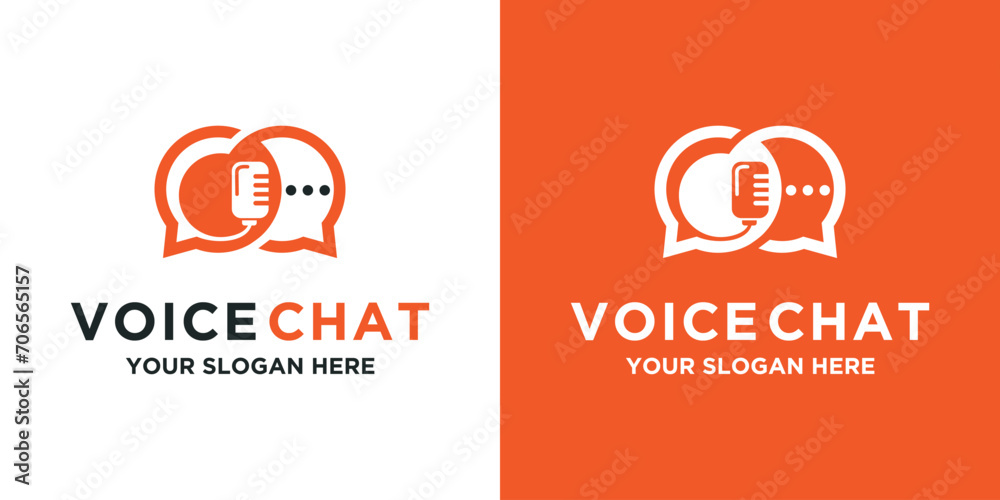 Podcast chat logo vector design template. design for business ...