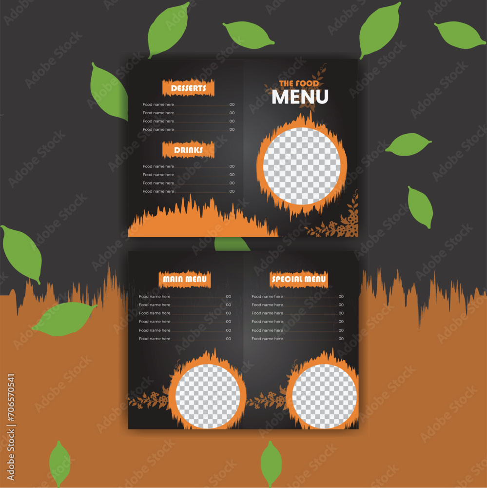 Food menu design 4 page pizza,burger,healthy food blackboard design ...
