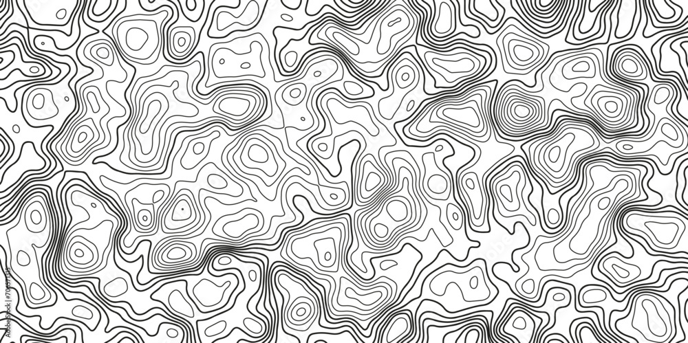 Background of the topographic map. Elevation contouring outline ...