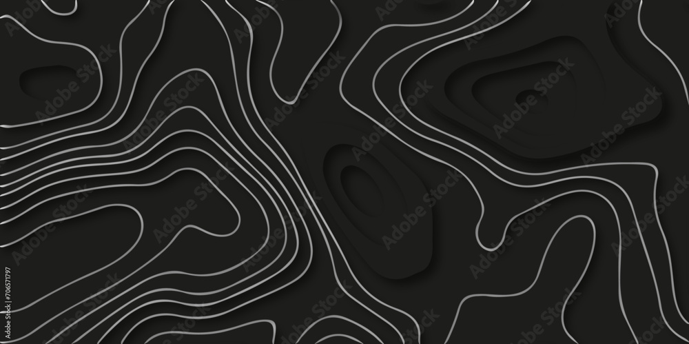 abstract black papercut topographic background. black cutout in ...
