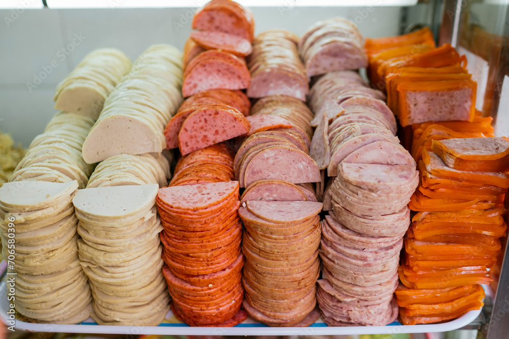 Various type of meat ham prepred as the ingredient for Vietnamese bread ...