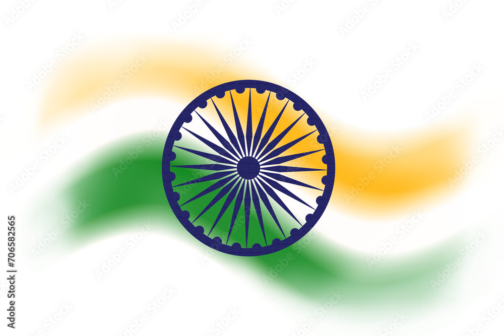 indian national emblem ashok chakra or ashok wheel with indian flag or ...