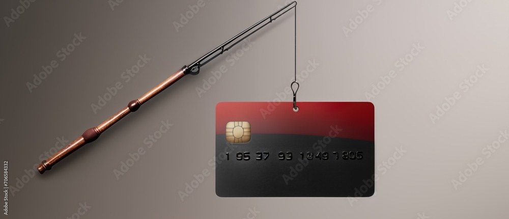 Confidentiality phishing scam and identity theft fraud concept with ...