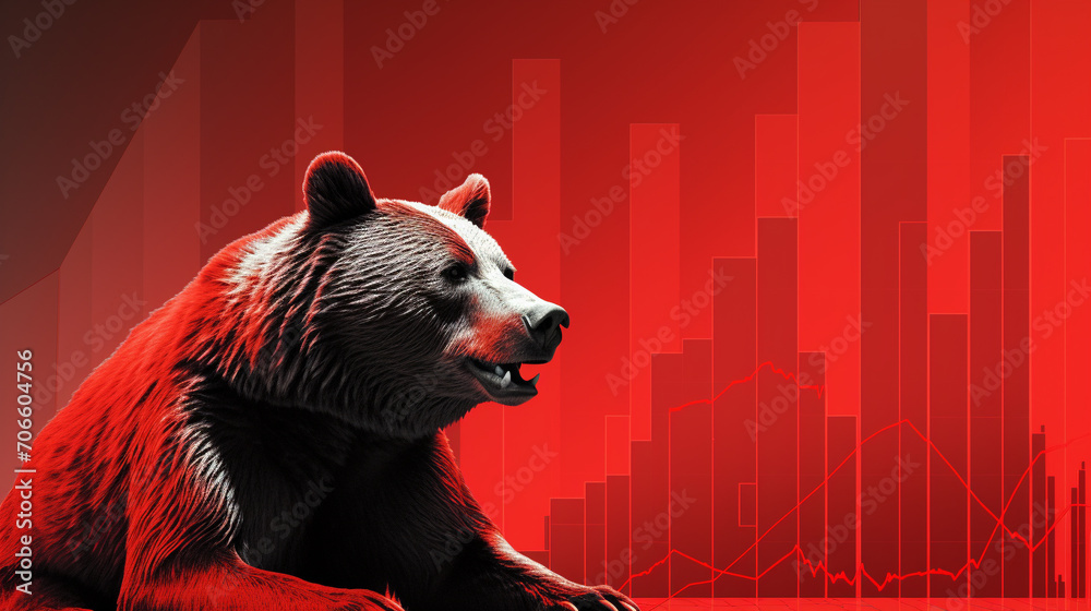 Bear Market Symbolism with Red Graphs An image symbolizing a bear ...