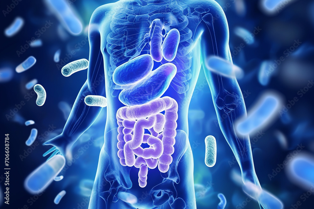 Probiotic in human body create with AI Generative Stock Illustration ...