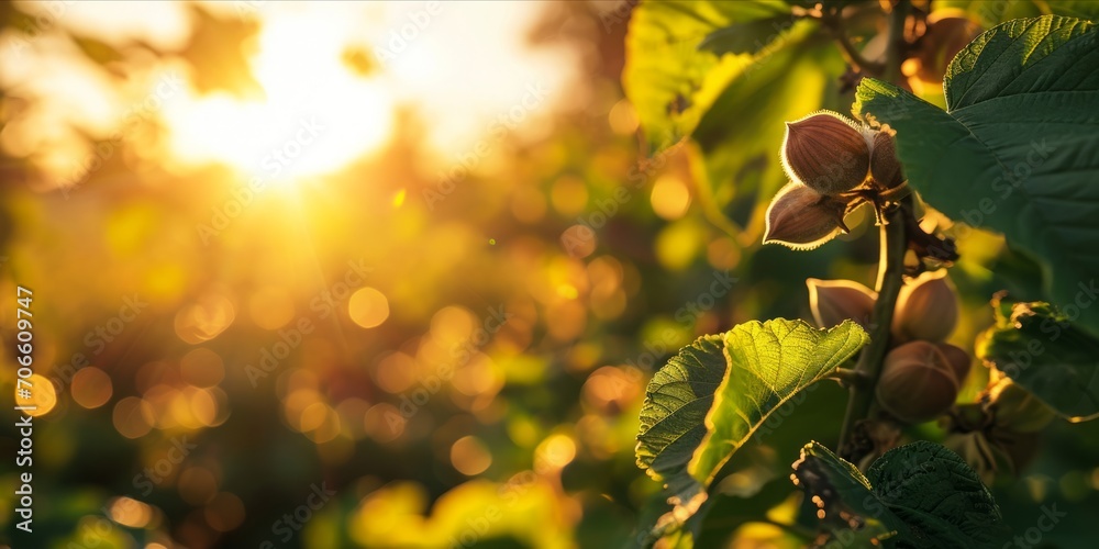 As the Sun Sets, a Flourishing Hazelnut Tree Plantation: Organic ...