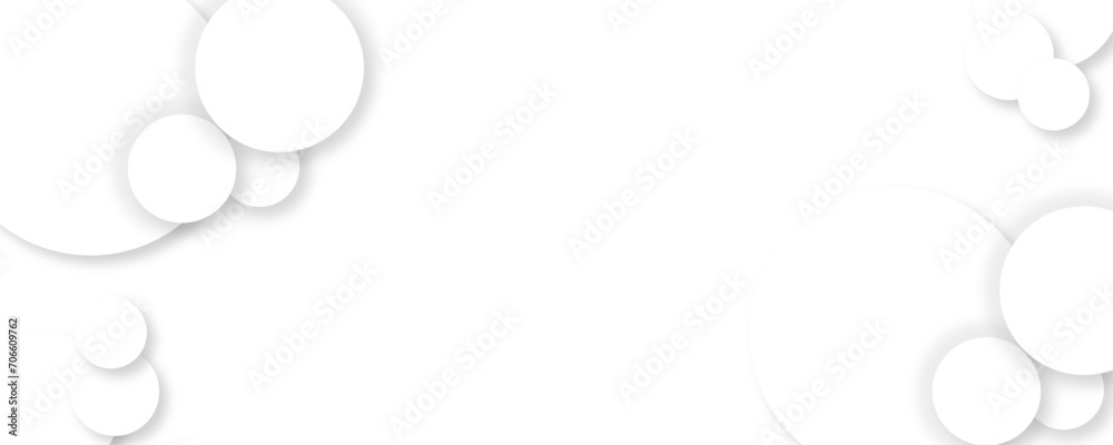 Modern abstract white bubble background with circles. White circle with ...