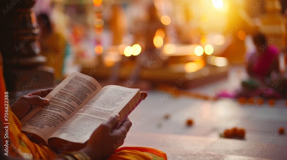 A group of people reading the Ramayana on Hanuman Jayanti, Hanuman ...