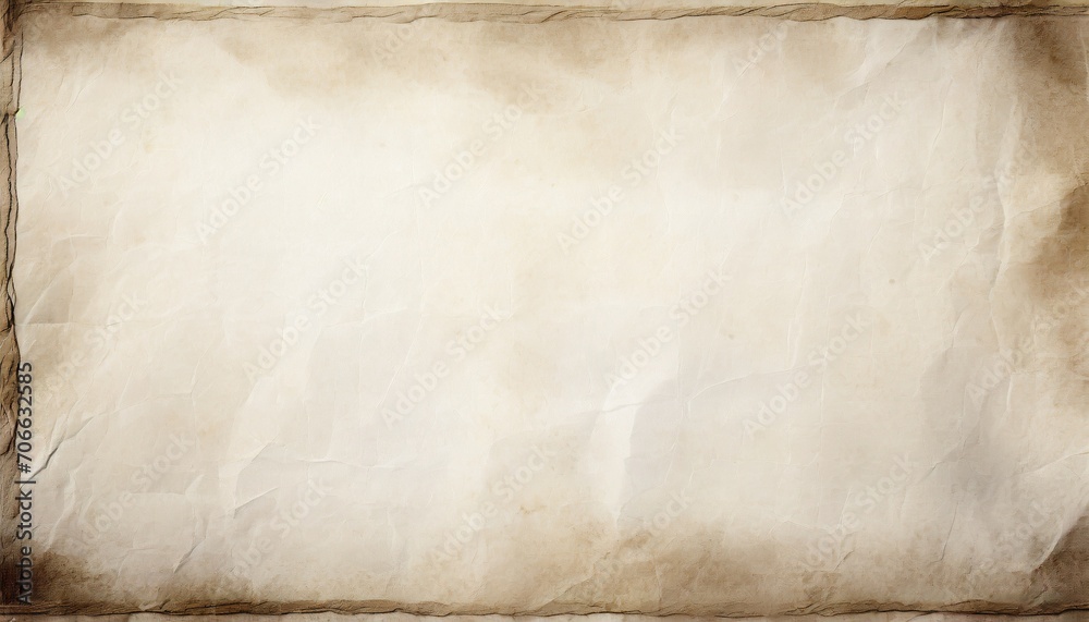 grunge empty creased paper texture with torn edges frame and faded ...