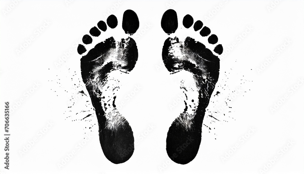 black human footprint white background isolated close up adult foot ...
