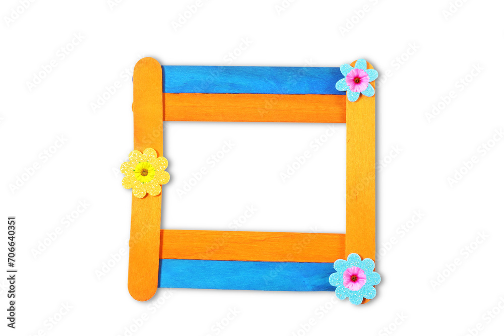 wooden popsicle stick frame isolated in transparent background,png ...