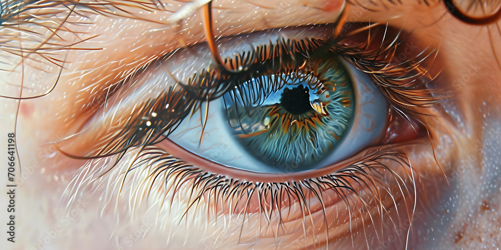 Foto de Um close de uma pintura realista, capturando cenas detalhadas e ...