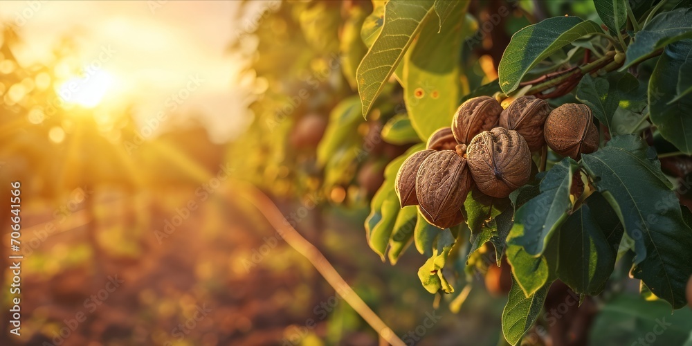 As the Sun Sets, a Bountiful Walnut Tree Plantation Thrives: Organic ...