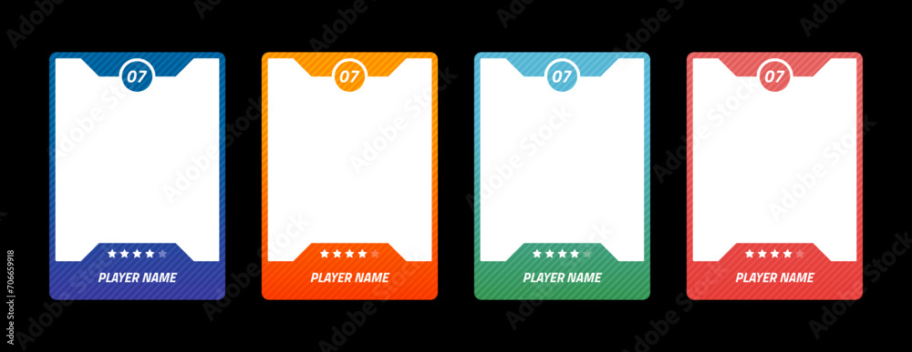 Collection of team card frames. Trade borders for online games, sports ...