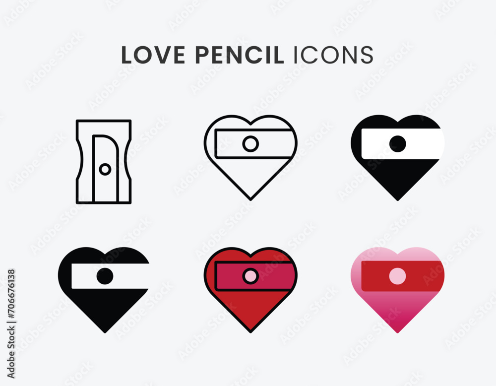 Love Pencil Sharpener Icon Symbol Vector Design Stock Vector | Adobe Stock