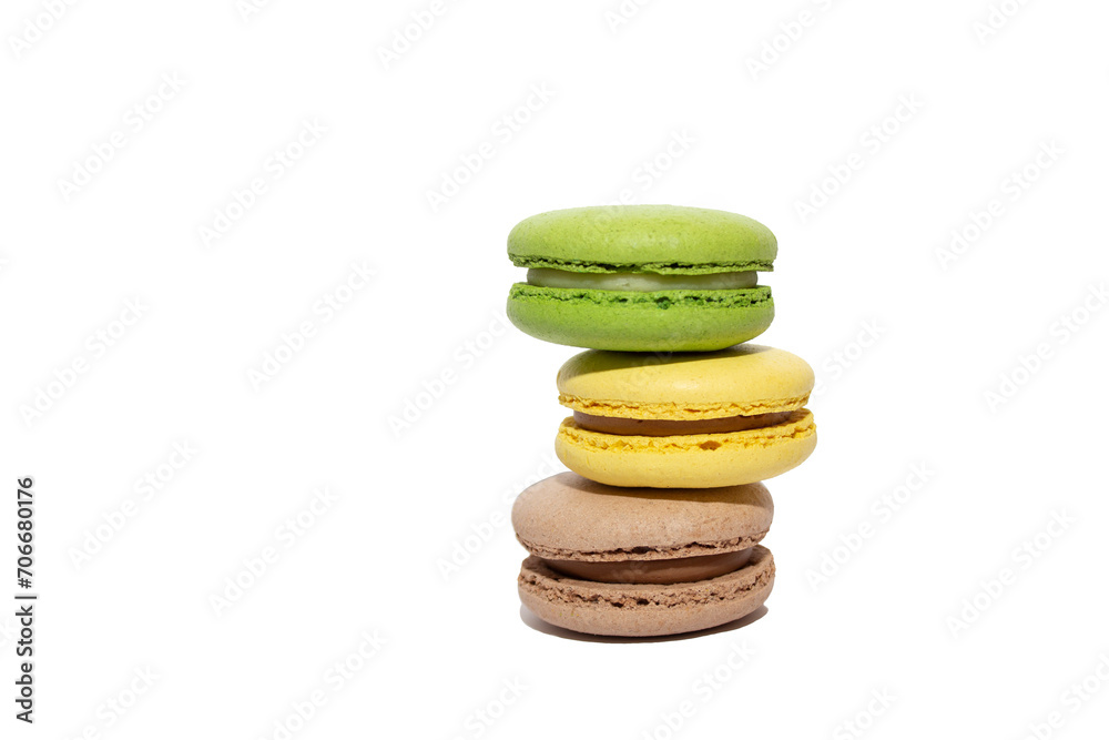 Macaroon macaron, front view on white background cutout file. Sweet ...